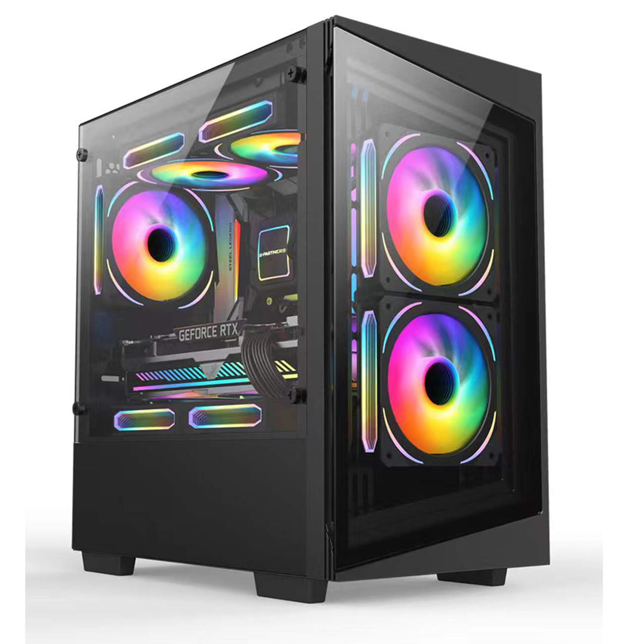 IONZ PC G1 Gaming Case Micro ATX Mini Tower, Compact Glass Series, Bla ...