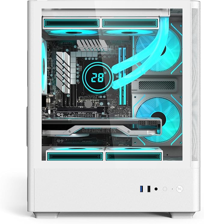 IONZ KZ19 Mesh, PC Case mATX, Mid Tower with 3 ARGB PWM Fans, High Air ...