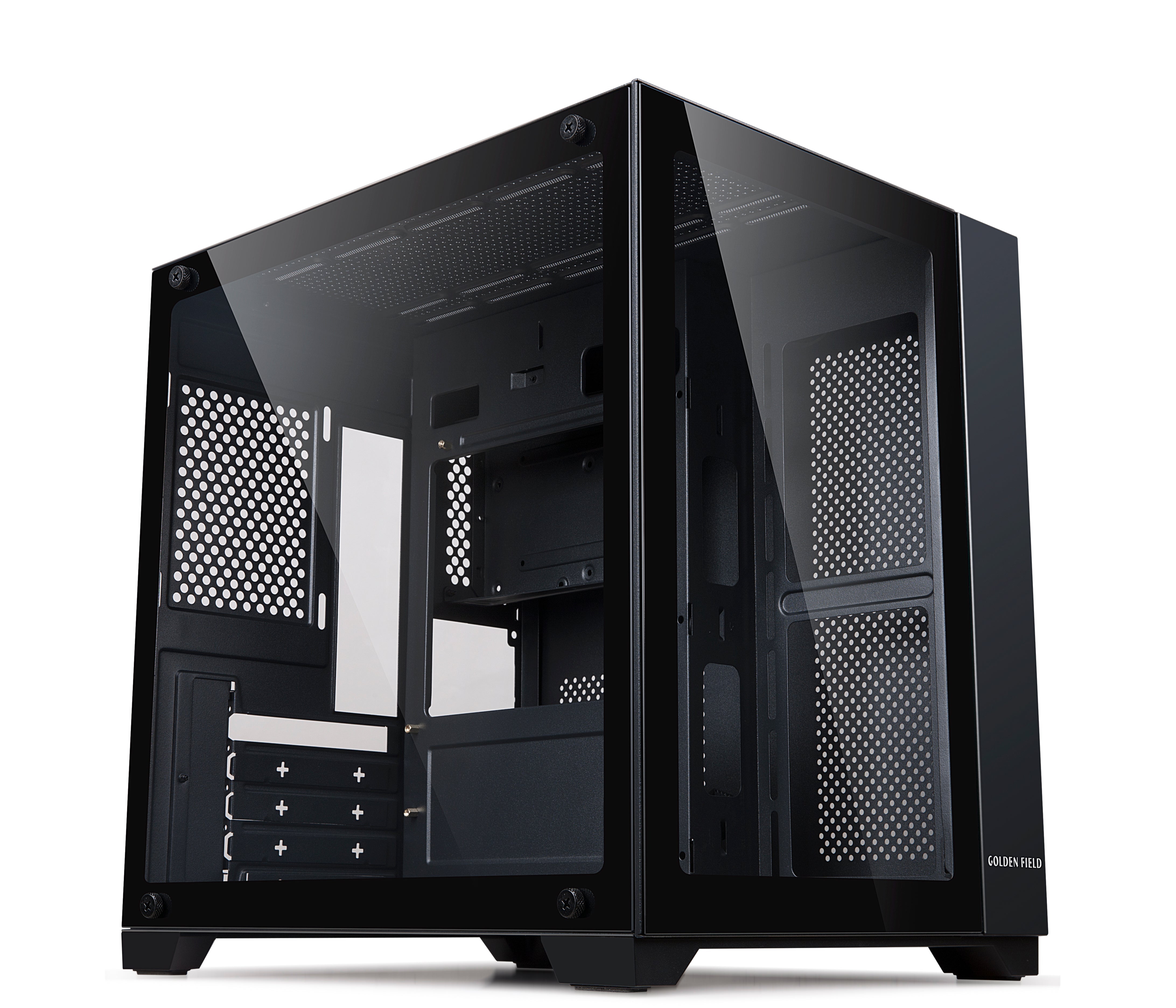 IONZ KZ-900 PC Gaming Case V2, Dual Dynamic Mini Lite M-ATX, Tempered ...