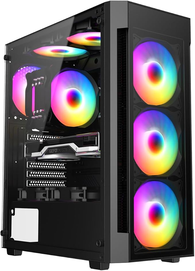IONZ KZ27 Gaming PC Computer Mini Tower Case M/ATX Tempered Glass - Pe ...